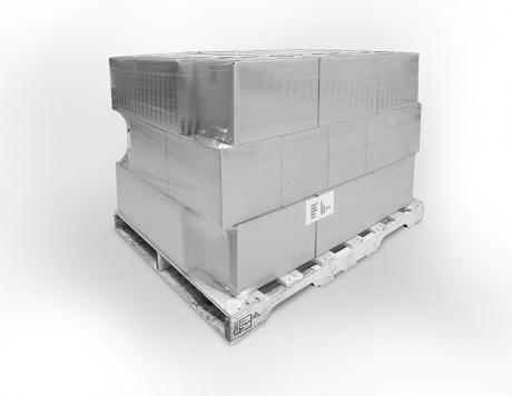 Palletization for high loads, with slip sheet insertion